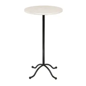 ROWENA INTERIORS Round Pedestal Side Table - White