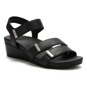 ABEO Riviera Ii Wedge Sandals With Adjustable Straps - Black
