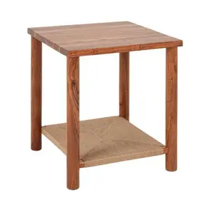 ROWENA INTERIORS Square Woven Top Side Table
