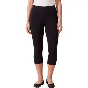 Roaman's Essential Stretch Capri Legging - Black