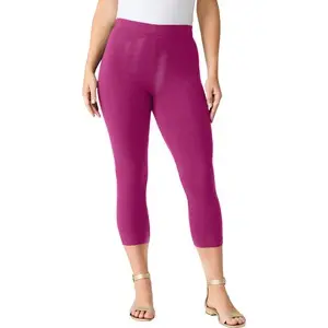ROAMAN'S Essential Stretch Capri Legging - Raspberry