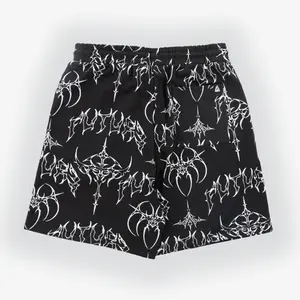 FLY BY NIGHT Normandie Shorts With Cybersigilism Print