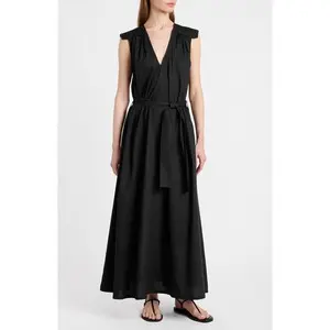 Santorelli Niu Cap Sleeve Maxi Dress - Black