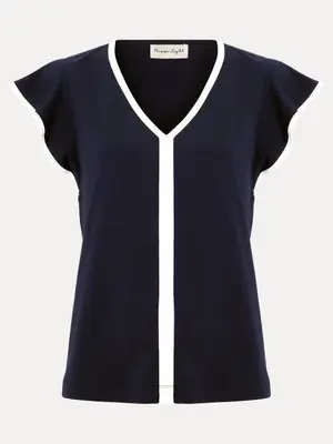 PHASE EIGHT Fleur Ruffle Sleeve V-neck Top