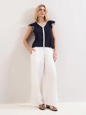 PHASE EIGHT Fleur Ruffle Sleeve V-neck Top