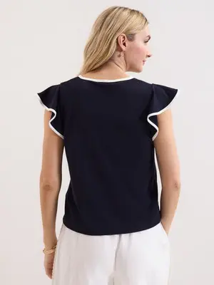 PHASE EIGHT Fleur Ruffle Sleeve V-neck Top