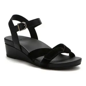 ABEO Riviera Ii Buckle Wedge Sandals - Black