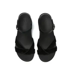 ABEO Riviera Ii Buckle Wedge Sandals - Black