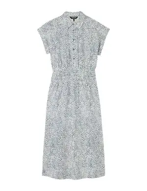 Whistles Flecked Animal Collared Shirt Dress