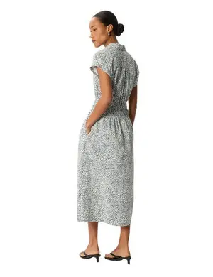 Whistles Flecked Animal Collared Shirt Dress