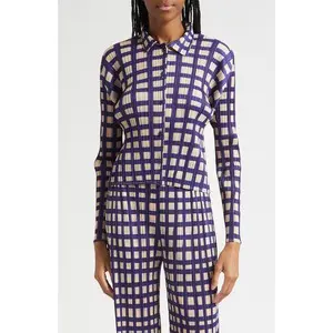 Issey Miyake Basket Print Pleated Cardigan - Navy