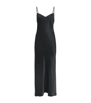 MARJOLAINE Silk Tracy Slip Dress - Black