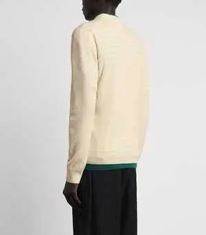Play Comme Des Garcon Wool Cardigan With Heart Appliqu