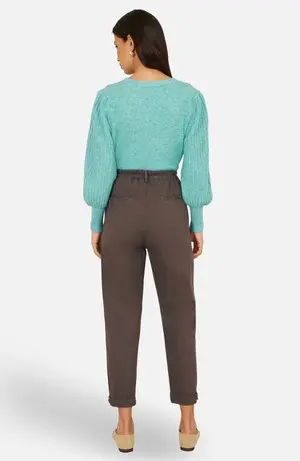 YUMI Cotton Canvas Stretch Chino Trousers