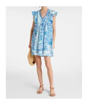 Poupette St Barth Camelia Printed Cotton Minidress