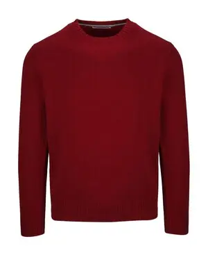 KANGRA Crew-neck Knitted Sweater - Red
