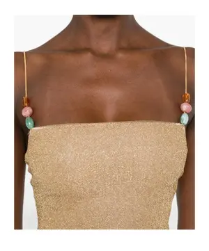 Oseree Spaghetti Strap Dress With Bead Embellishments
