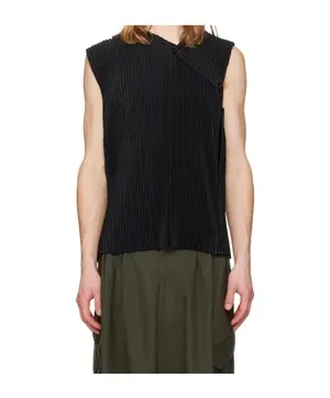Issey Miyake Asymmetrical Pleated Vest