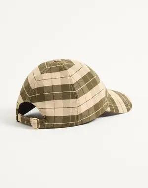 Valentino Garavani Vlogo Signature Baseball Cap In Check Fabric