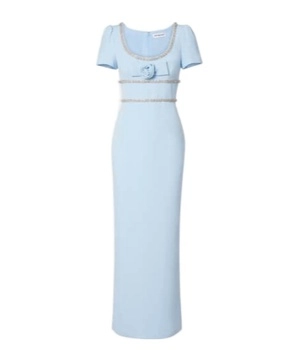 SELF-PORTRAIT Embellished Maxi Dress - Blue