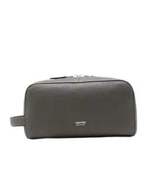 TOM FORD Zip-top Clutch - Grey