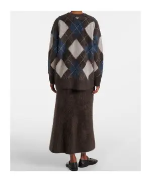 LISA YANG Elaria Argyle Cashmere Cardigan