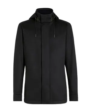 Zegna Oasi Elements Cima Drawstring Over Jacket - Black
