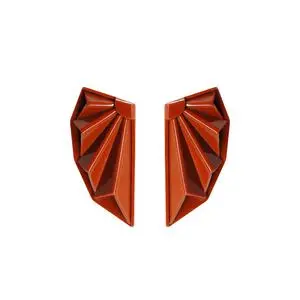 GISSA BICALHO Handmade Acrylic Earring Papyrus Cinnamon - Orange