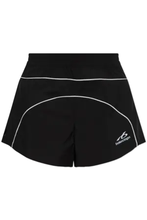 Balenciaga Shorts With Logo - Black
