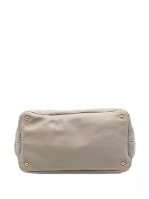 Prada Vitello Daino Canapa Logo Frame Satchel - Grey
