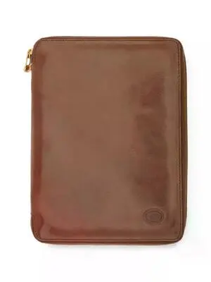 THE BRIDGE Small Zip-around Leather Notepad Holder - Brown