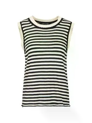 HANNES ROETHER Striped Knit Tank Top