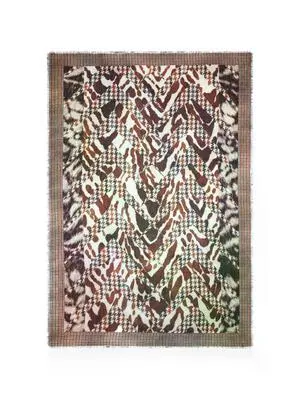 PIERRE-LOUIS MASCIA Printed Frayed-edge Scarf - Neutrals