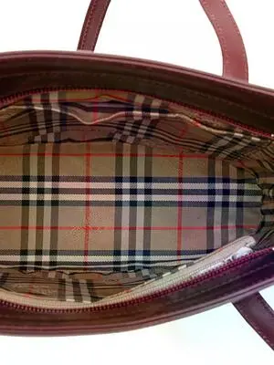 Burberry House Check Trimmed Leather Shoulder Bag