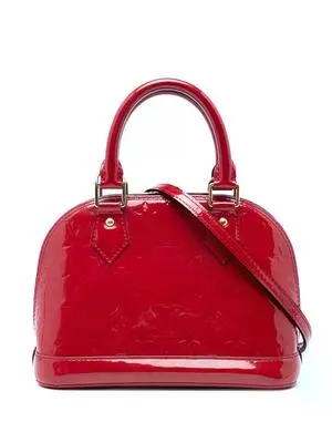 LOUIS VUITTON Monogram Vernis Alma Bb Satchel - Red