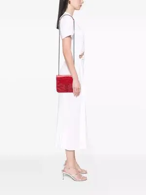 Saint Laurent Crinkled Calfskin Niki Wallet On Chain Crossbody Bag - Red
