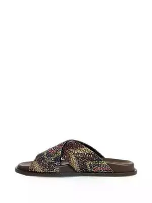 Missoni Zigzag Cross-strap Flat Sandals - Brown