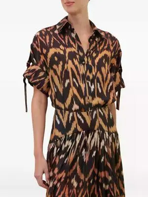 Zimmermann Aster Ikat-print Silk Shirt