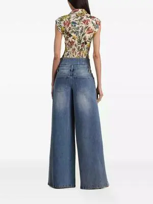 Alice + Olivia Kim Floral-print Corset Top - Neutrals