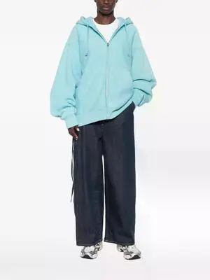 StÜssy Logo Embroidered Zip-up Hoodie