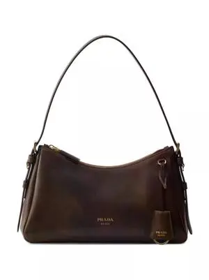 Prada Aimée Medium Leather Shoulder Bag - Brown