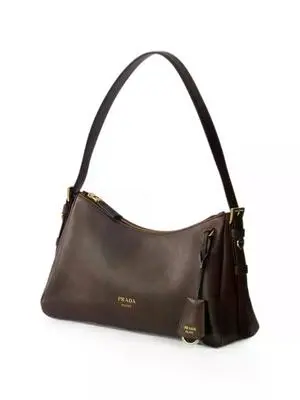 Prada Aimée Medium Leather Shoulder Bag - Brown