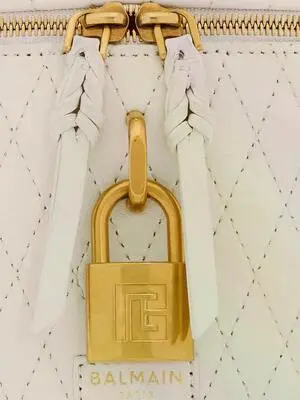 Balmain Pulse Quilted Leather Tote Bag