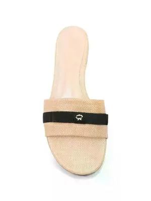 GIANVITO ROSSI Woven Slides With Bow Detail