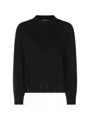 Fabiana Filippi Ribbed Embellished Crew Neck Sweater