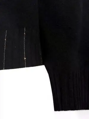 Fabiana Filippi Ribbed Embellished Crew Neck Sweater