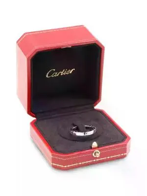 Cartier Laniere Engraved Logo Ring In 18k White Gold - Silver