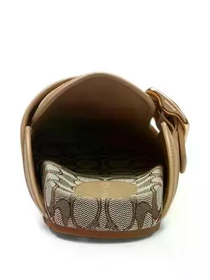 COACH Monogram Pattern Buckle-fastening Mules