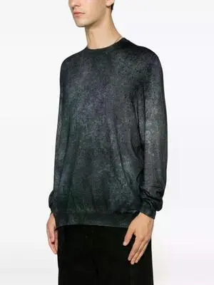 Avant Toi Distressed Effect Acid Wash Sweater - Blue