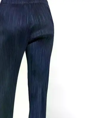 Issey Miyake Navy Plissé Effect Trousers